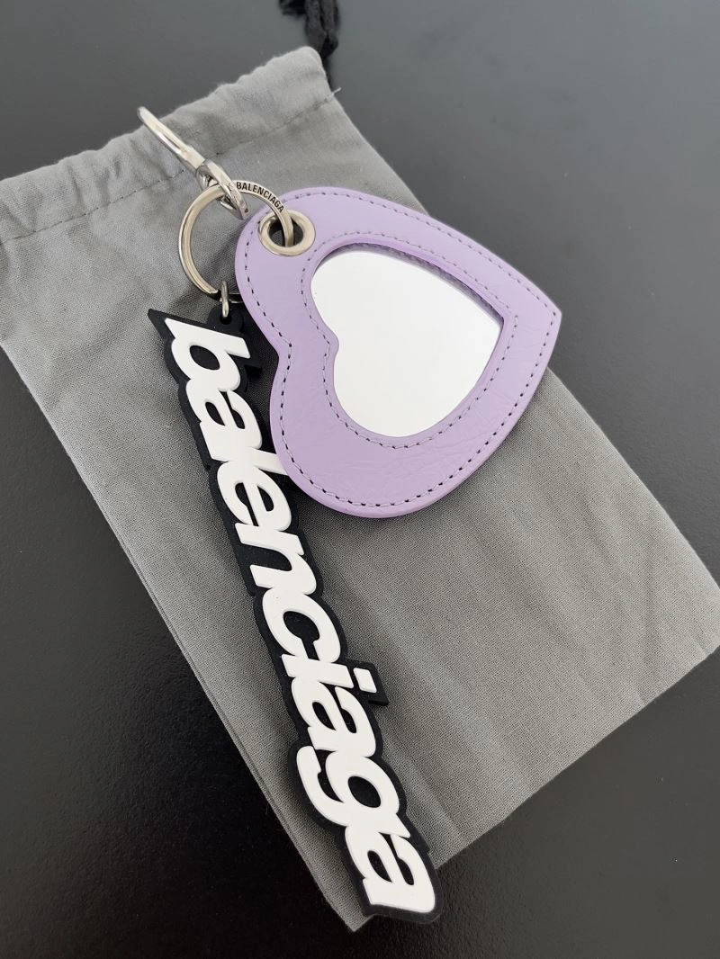 Balenciaga Heart Mirror Keychain with Sheep Leather Charm