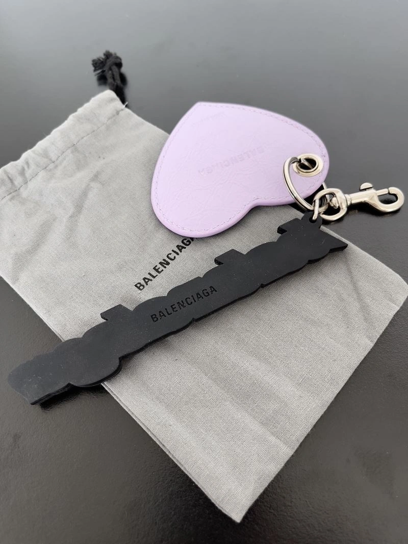 High accuracy Balenciaga Heart Mirror Keychain with Sheep Leather Charm
