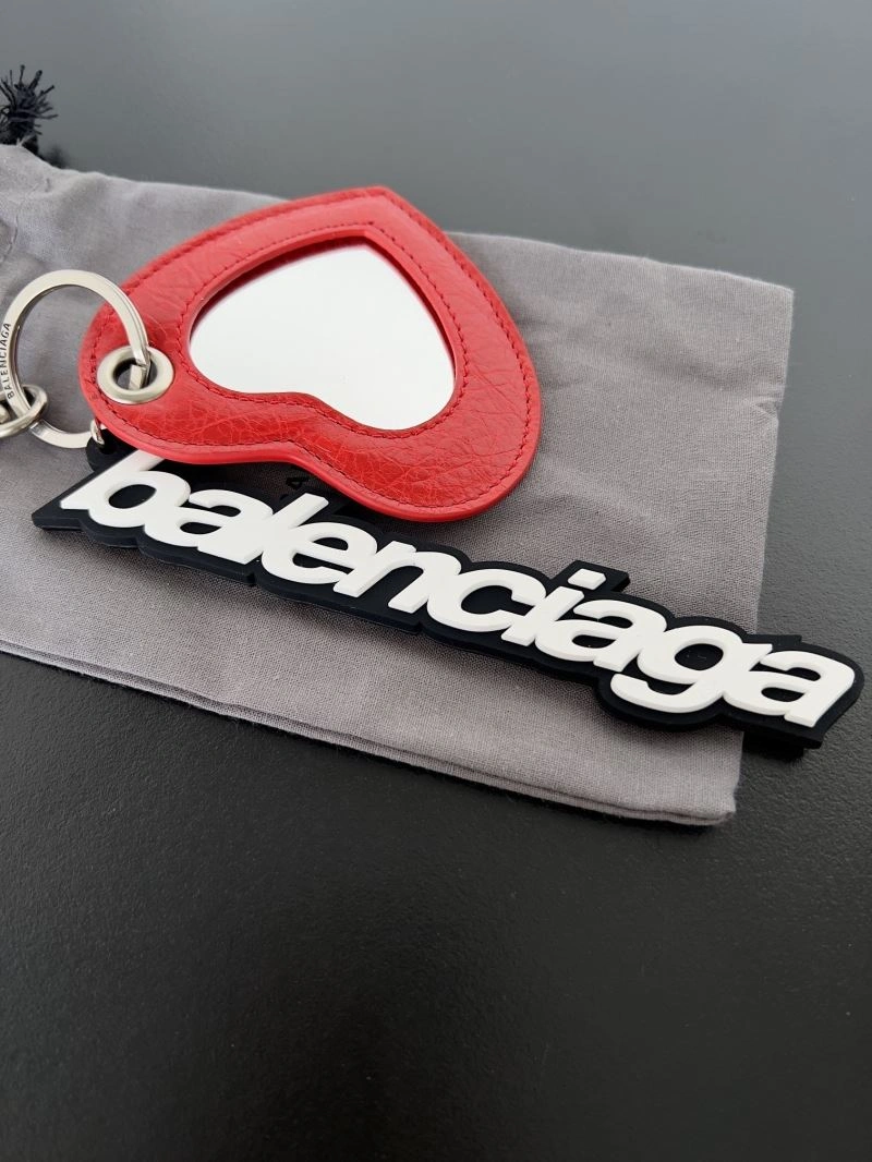 Brand-original Balenciaga Heart Mirror Keychain with Sheepskin Charm