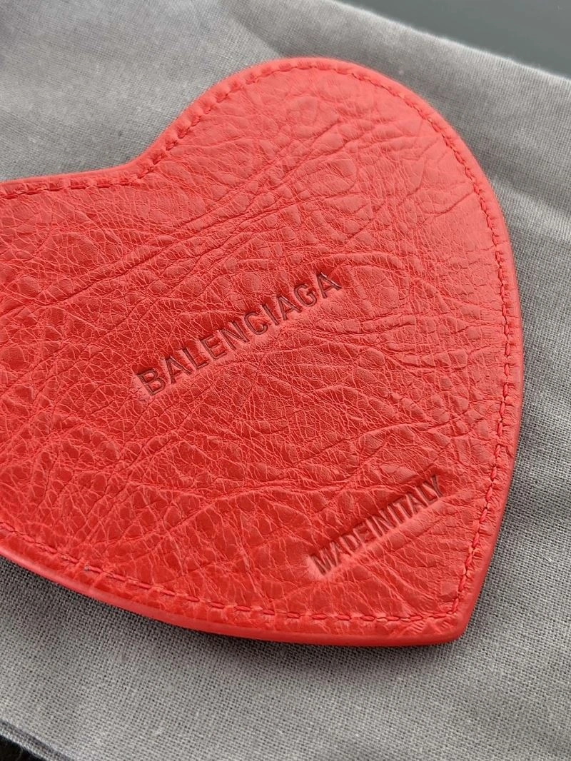 Brand-original Balenciaga Heart Mirror Keychain with Sheepskin Charm