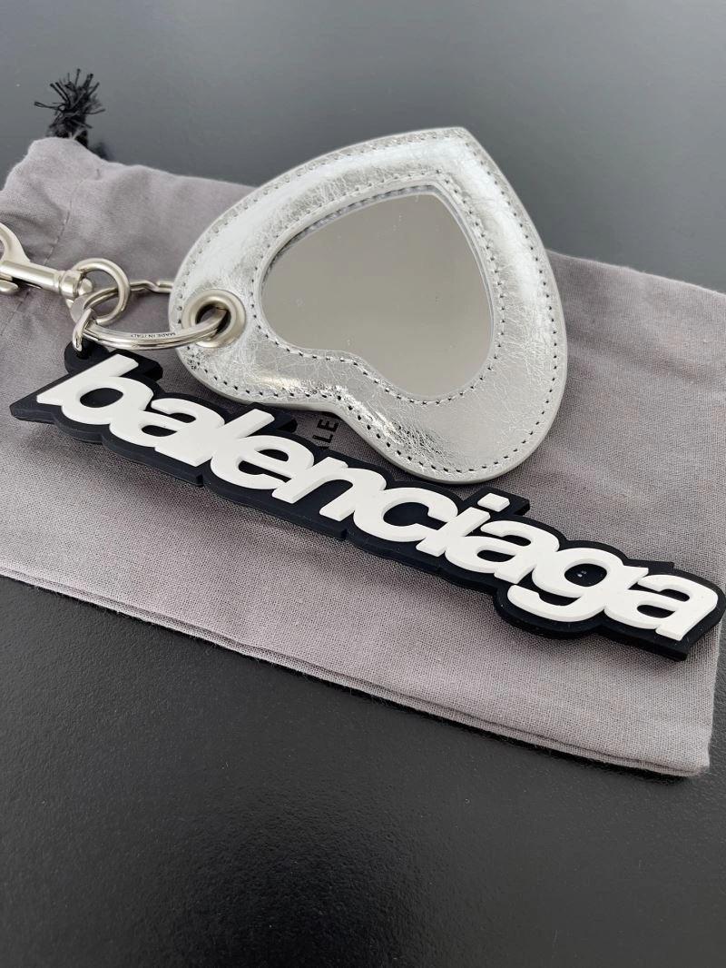 Exact replica Balenciaga Heart Mirror Pendant Keychain in Sheepskin