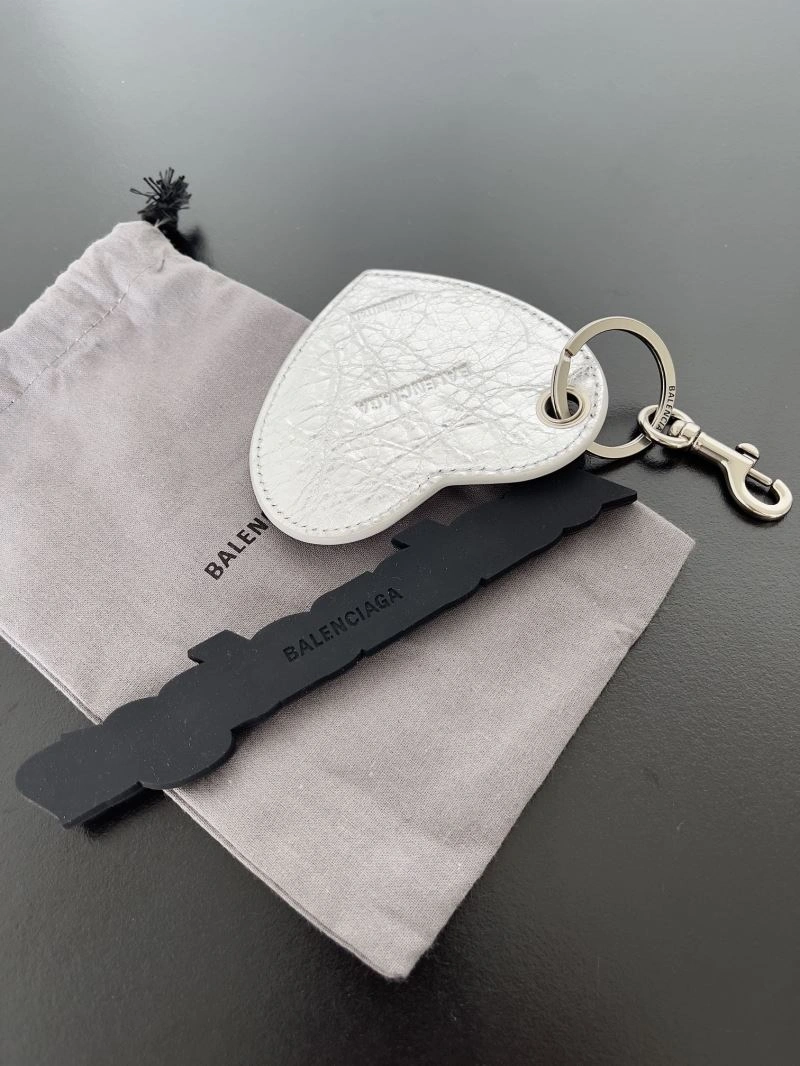 Exact replica Balenciaga Heart Mirror Pendant Keychain in Sheepskin