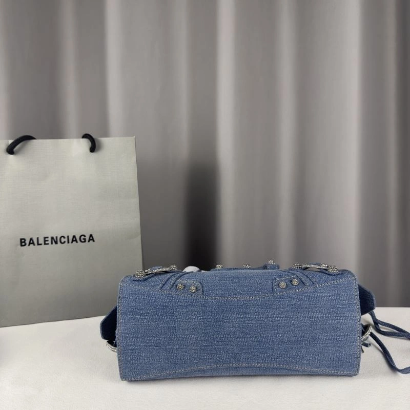 Reasonably priced Balenciaga Heartfelt Deep Blue Rhinestone Cagole Motorcycle Bag