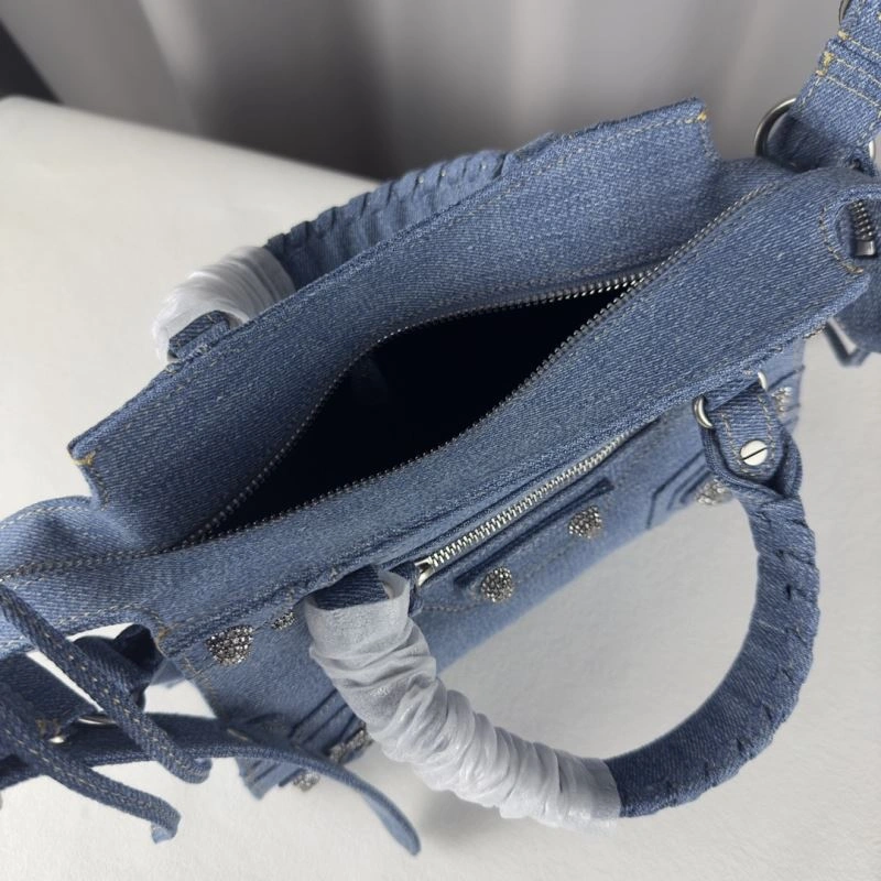 Reasonably priced Balenciaga Heartfelt Deep Blue Rhinestone Cagole Motorcycle Bag