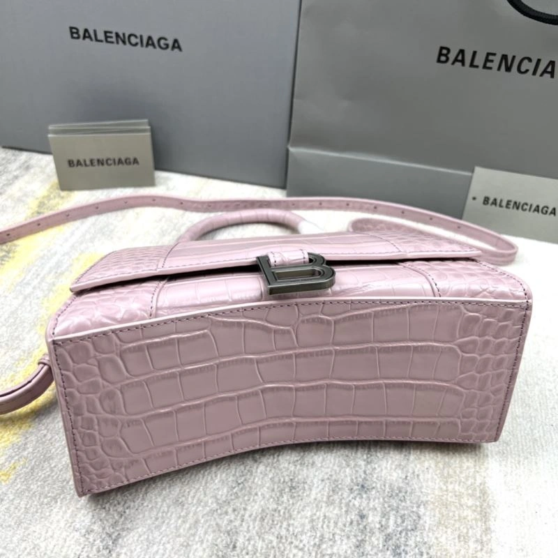 Factory-made Balenciaga Hourglass Bag - Blush Pink Crocodile Pattern