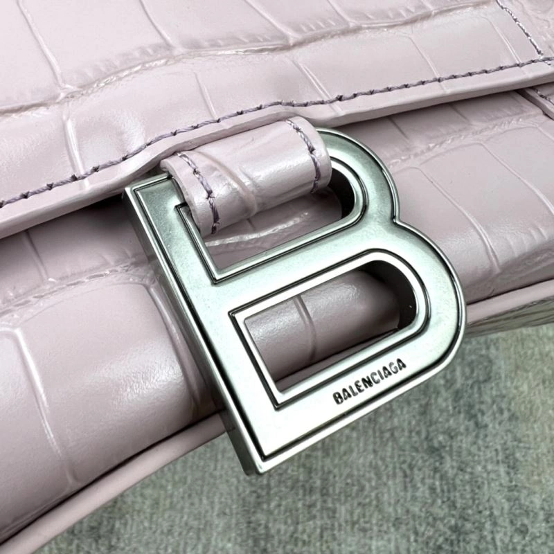 Factory-made Balenciaga Hourglass Bag - Blush Pink Crocodile Pattern