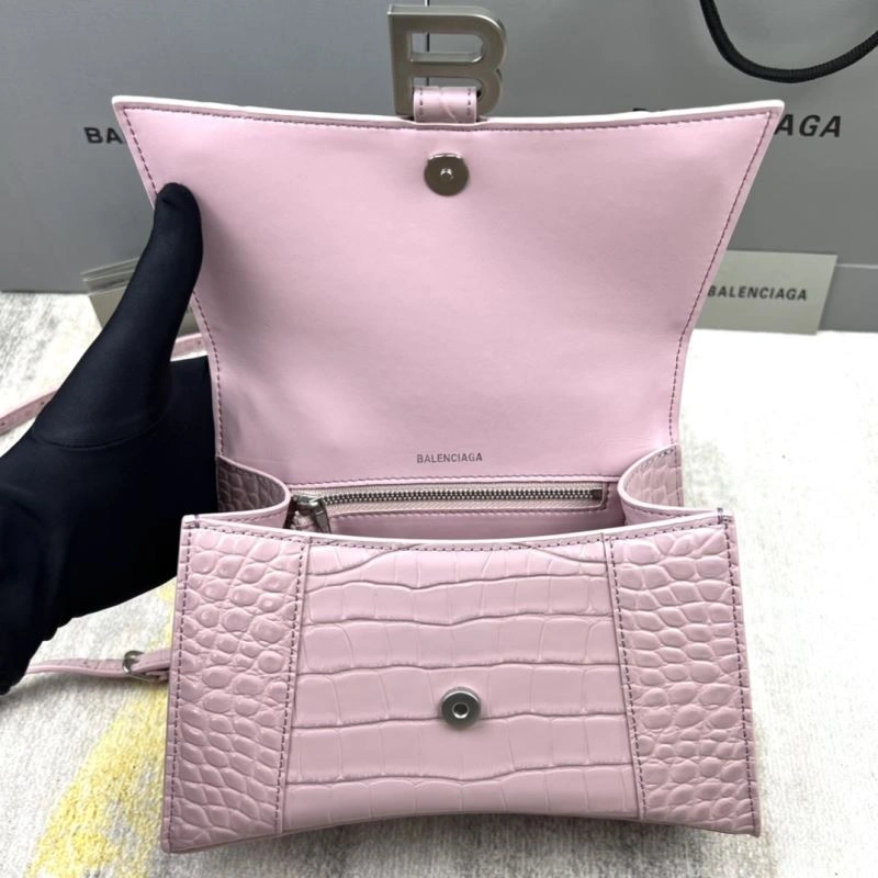 Factory-made Balenciaga Hourglass Bag - Blush Pink Crocodile Pattern