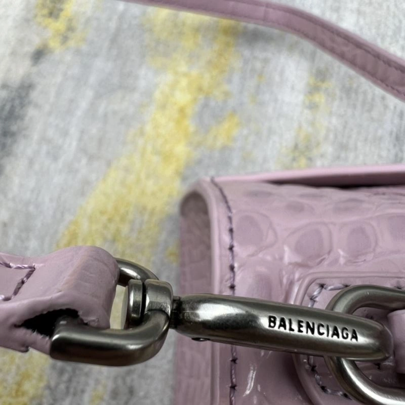 Factory-made Balenciaga Hourglass Bag - Blush Pink Crocodile Pattern