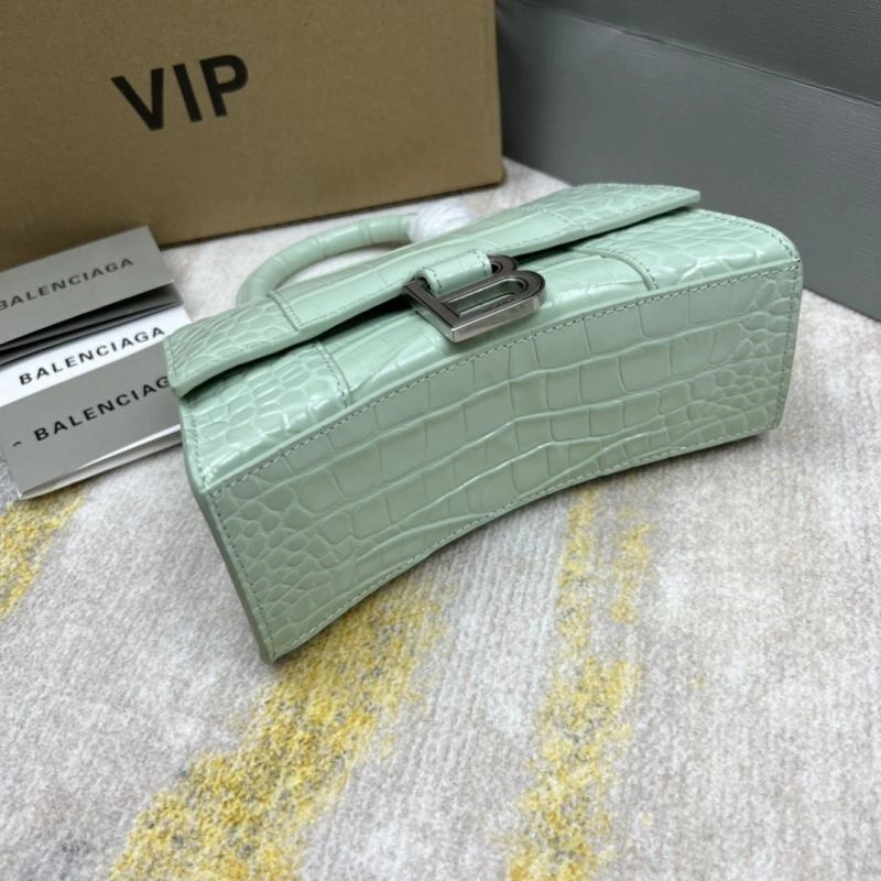 Perfect replica Balenciaga Hourglass Bag - Mint Green Crocodile Pattern