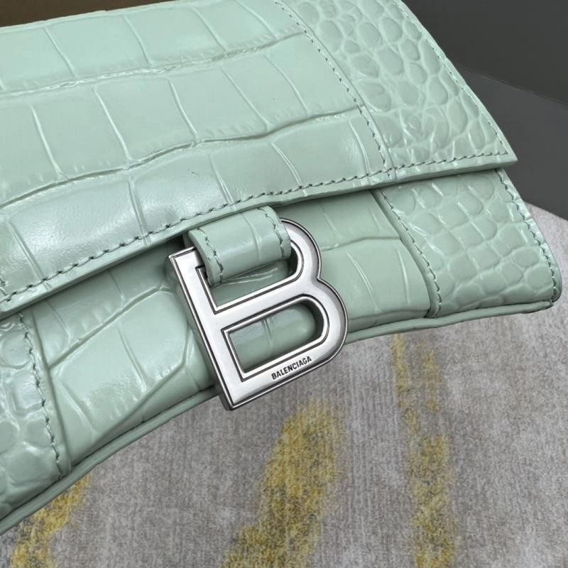 Perfect replica Balenciaga Hourglass Bag - Mint Green Crocodile Pattern