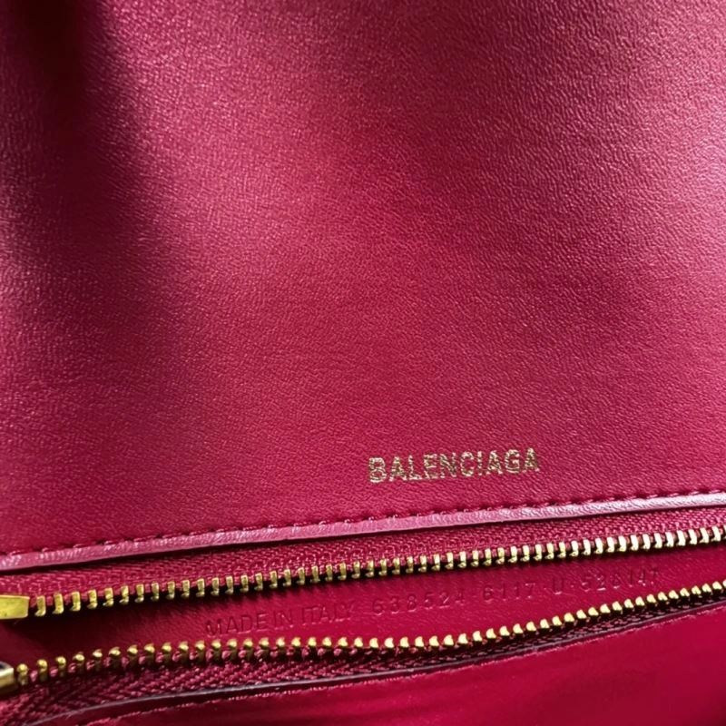 Exact replica Balenciaga Hourglass Bag in Cherry Red Crocodile Pattern