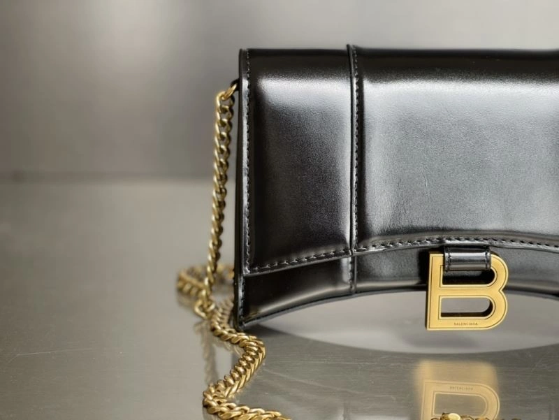 OEM Balenciaga Hourglass Chain Bag - Black with Gold Buckle
