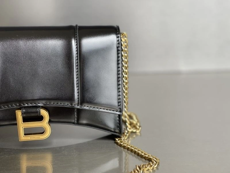 OEM Balenciaga Hourglass Chain Bag - Black with Gold Buckle