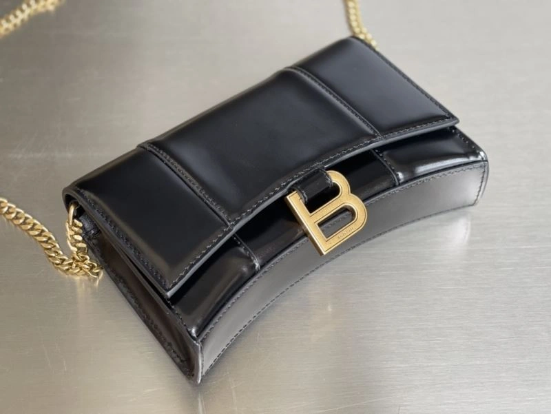 OEM Balenciaga Hourglass Chain Bag - Black with Gold Buckle