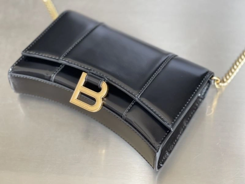 OEM Balenciaga Hourglass Chain Bag - Black with Gold Buckle