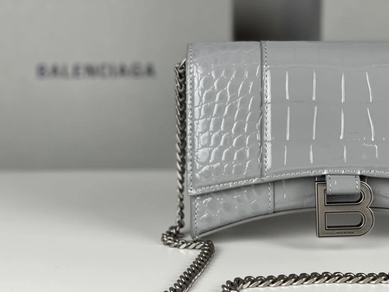 Cut-rate Balenciaga Hourglass Chain Bag - Deep Gray Crocodile Pattern