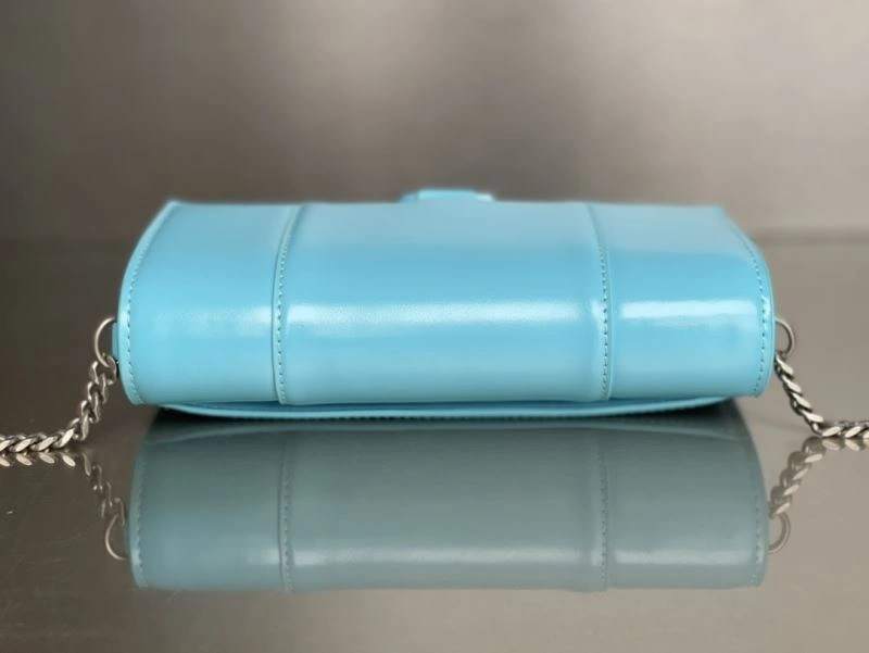 Authentic Balenciaga Hourglass Chain Bag in Plain Sky Blue with Buckle