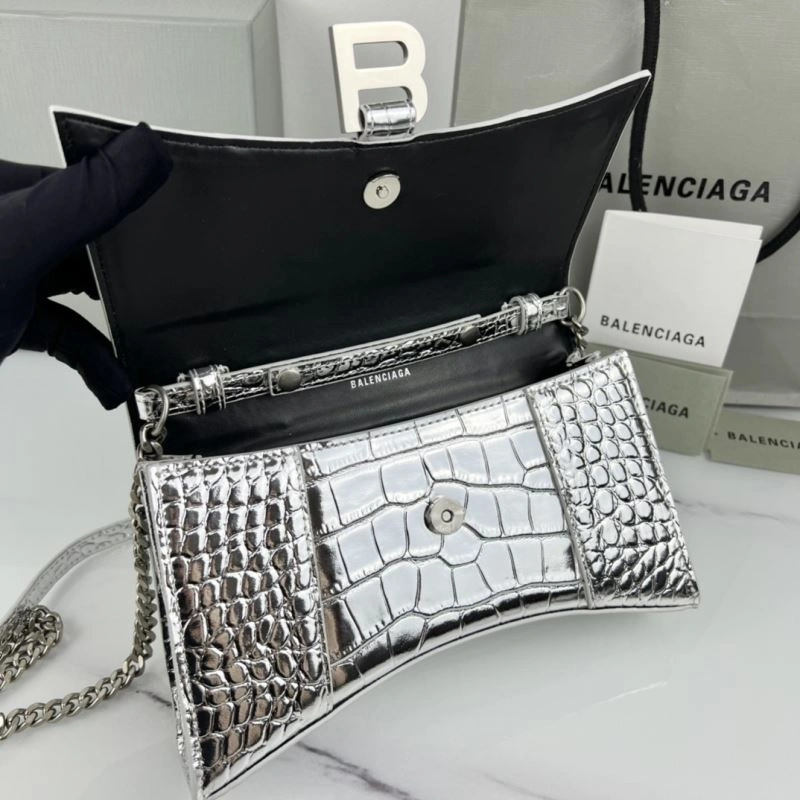 High fidelity Balenciaga Hourglass Chain Crossbody Bag - Elegant Half-Moon Design