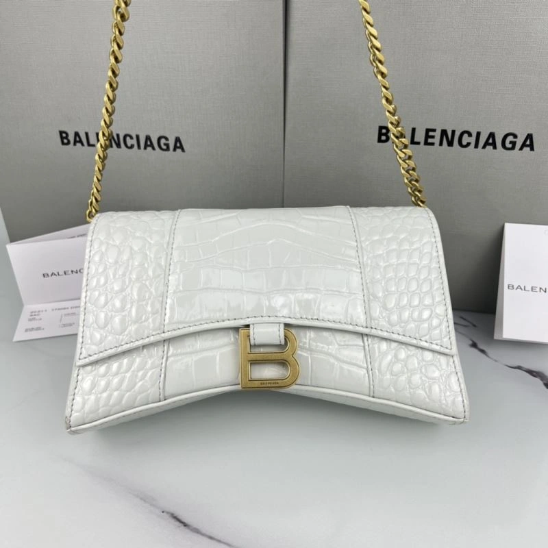 Authentic Balenciaga Hourglass Chain Crossbody Bag - Petite B-Shaped Elegance