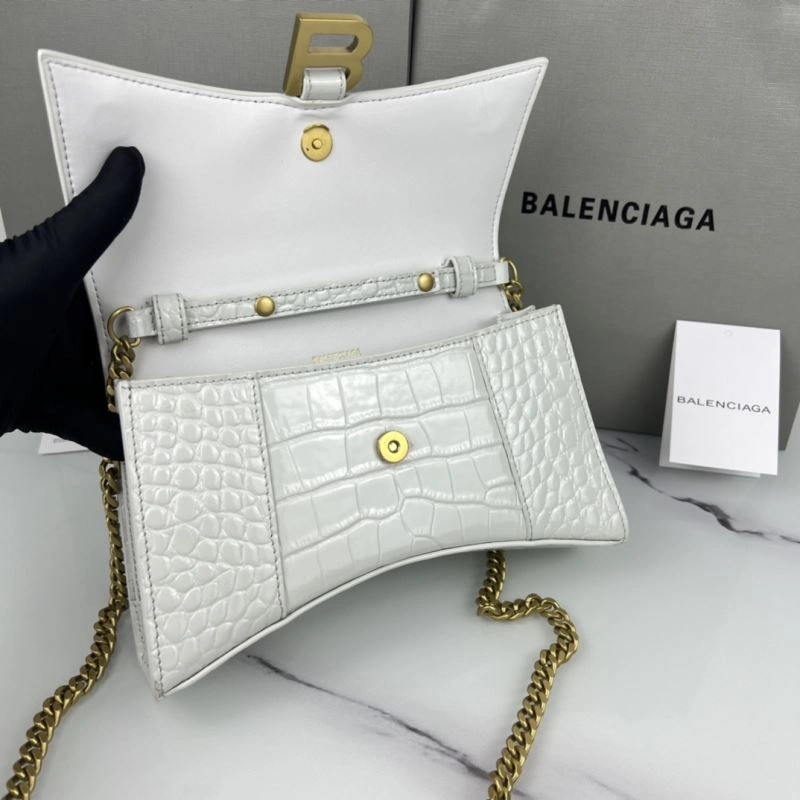 Authentic Balenciaga Hourglass Chain Crossbody Bag - Petite B-Shaped Elegance