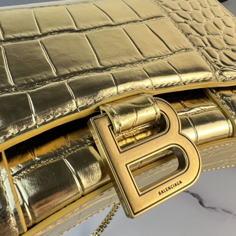 Official Balenciaga Hourglass Chain Crossbody Bag - Petite Elegance in Cowhide