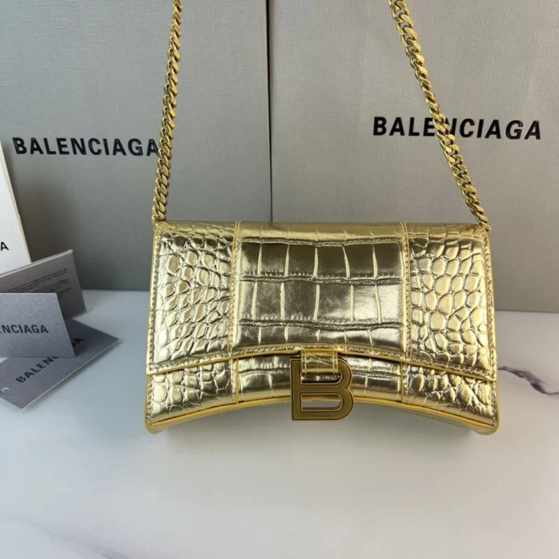 Official Balenciaga Hourglass Chain Crossbody Bag - Petite Elegance in Cowhide