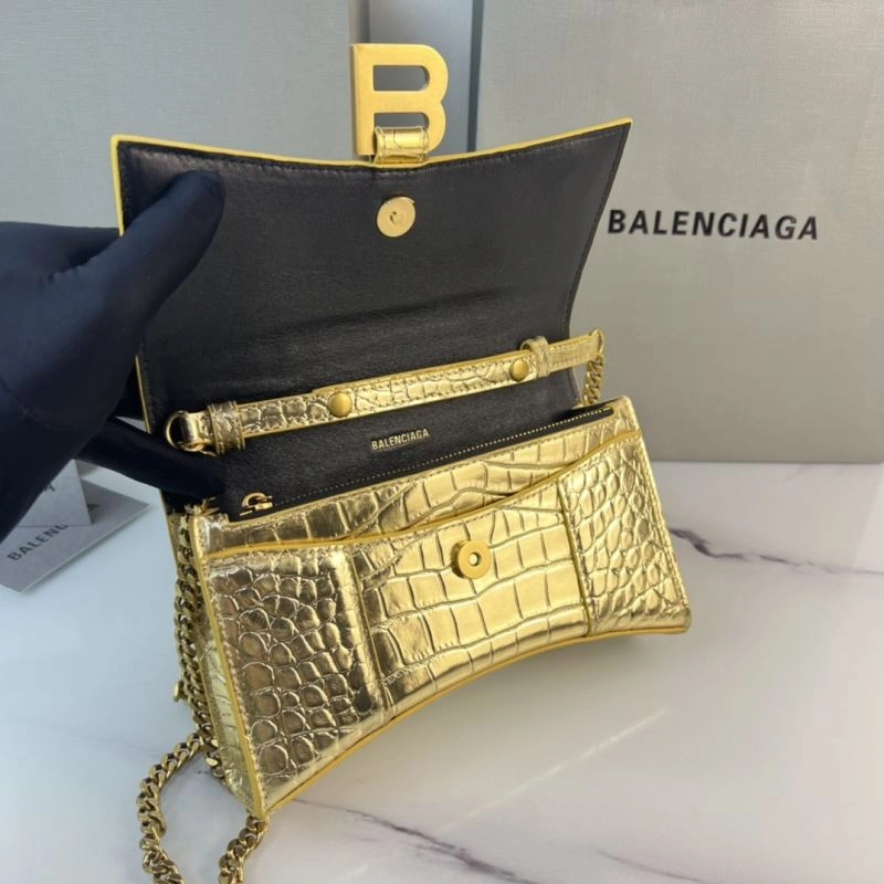 Official Balenciaga Hourglass Chain Crossbody Bag - Petite Elegance in Cowhide