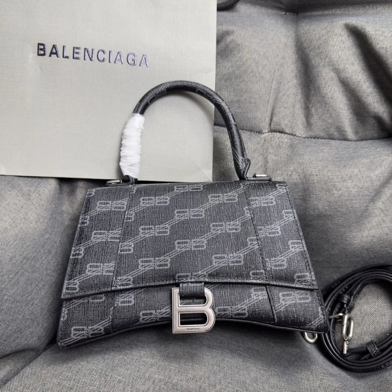 Balenciaga Hourglass Crescent Moon Black Silver Buckle Bag