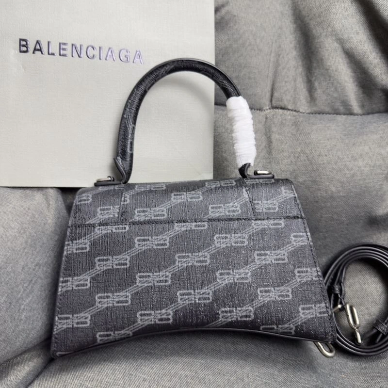 Budget-friendly Balenciaga Hourglass Crescent Moon Black Silver Buckle Bag