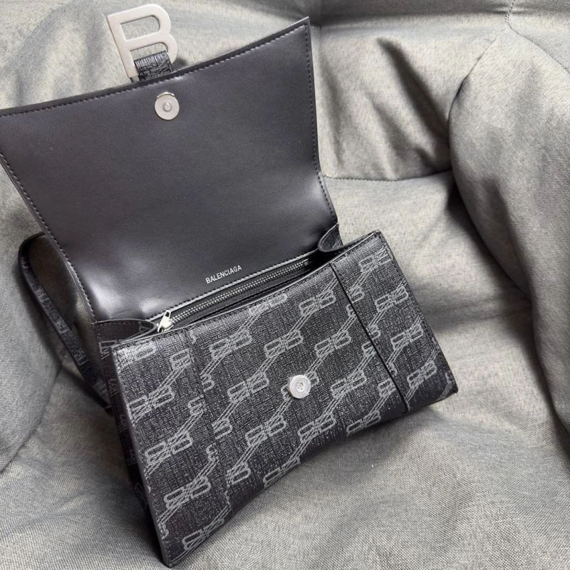 Budget-friendly Balenciaga Hourglass Crescent Moon Black Silver Buckle Bag