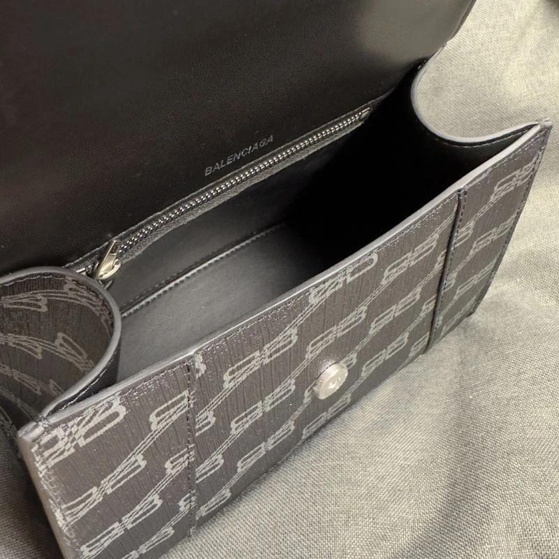 Budget-friendly Balenciaga Hourglass Crescent Moon Black Silver Buckle Bag