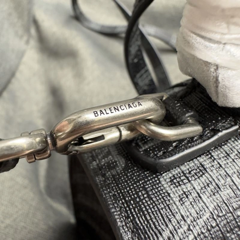 Budget-friendly Balenciaga Hourglass Crescent Moon Black Silver Buckle Bag
