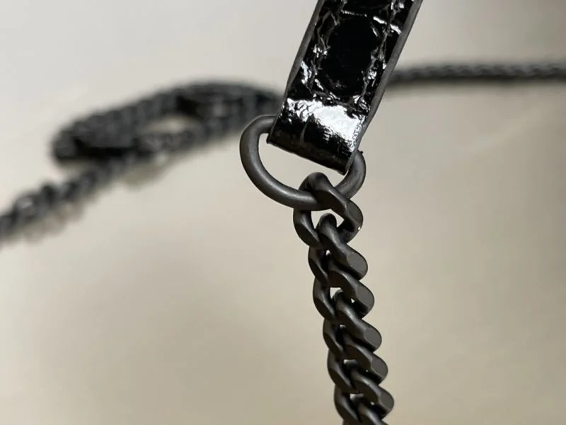 Inexpensive Balenciaga Hourglass Crocodile Black Buckle Chain Bag