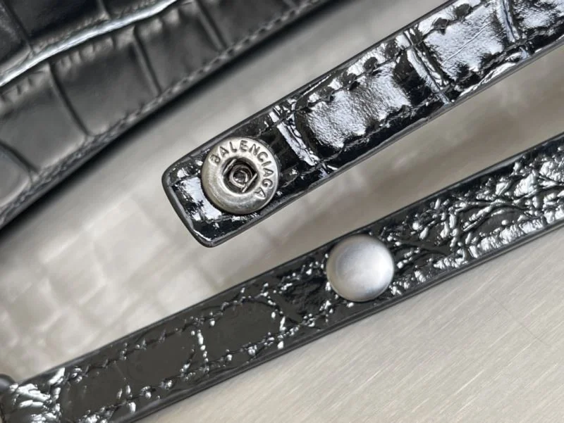 Inexpensive Balenciaga Hourglass Crocodile Black Buckle Chain Bag