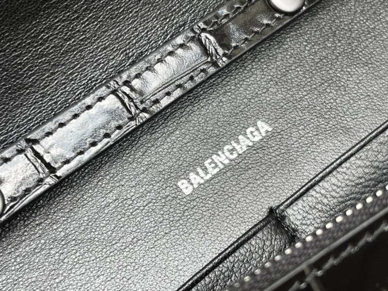 Inexpensive Balenciaga Hourglass Crocodile Black Buckle Chain Bag