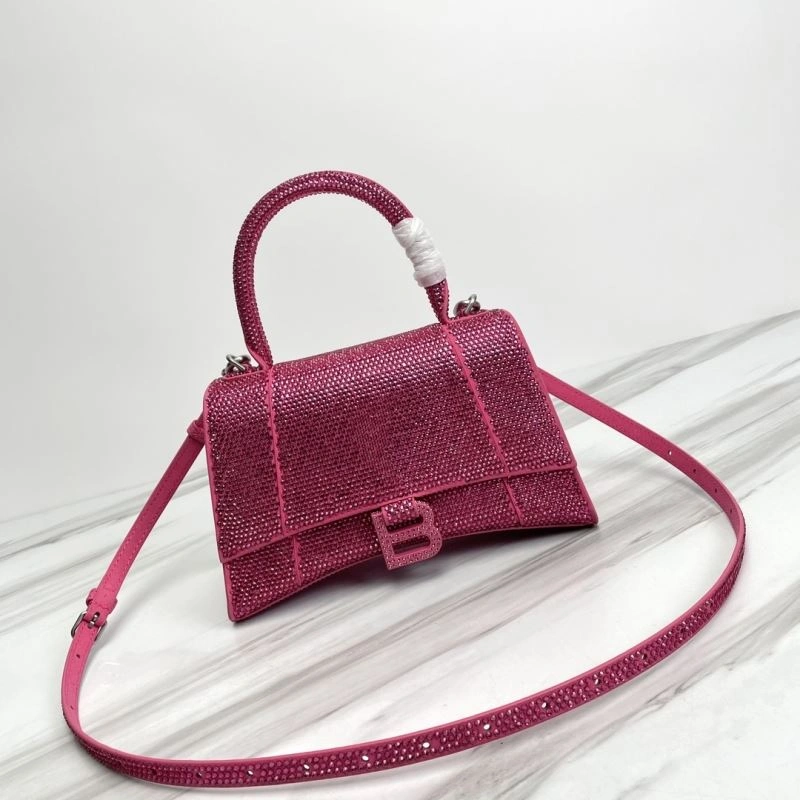 Balenciaga Hourglass Crocodile-Embossed Bag - Style 8895