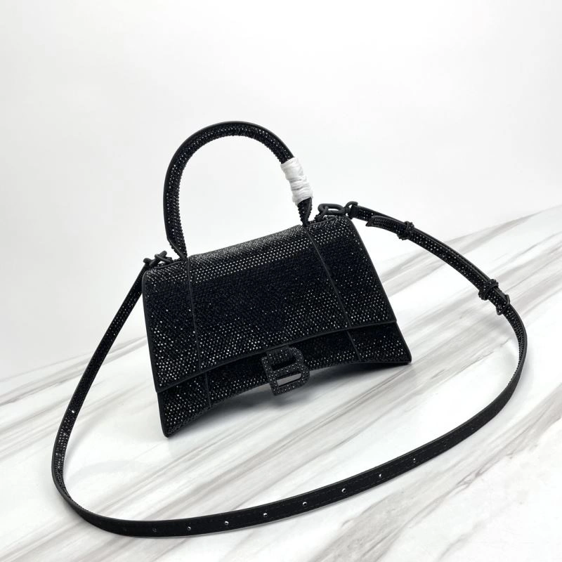 Balenciaga Hourglass Crocodile-Embossed Bag - Style 8895