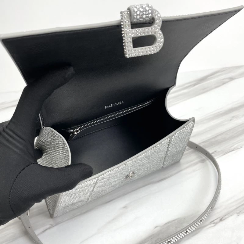 Genuine Balenciaga Hourglass Crocodile Embossed Bag - Style 8895