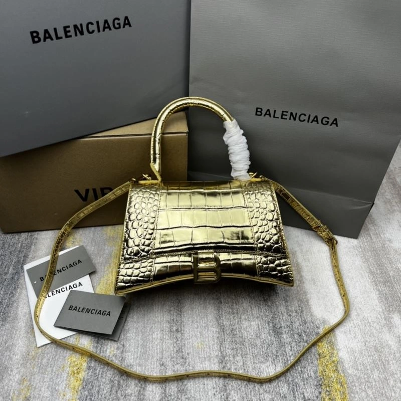 Balenciaga Hourglass Crocodile Gold Bag - VIP Edition