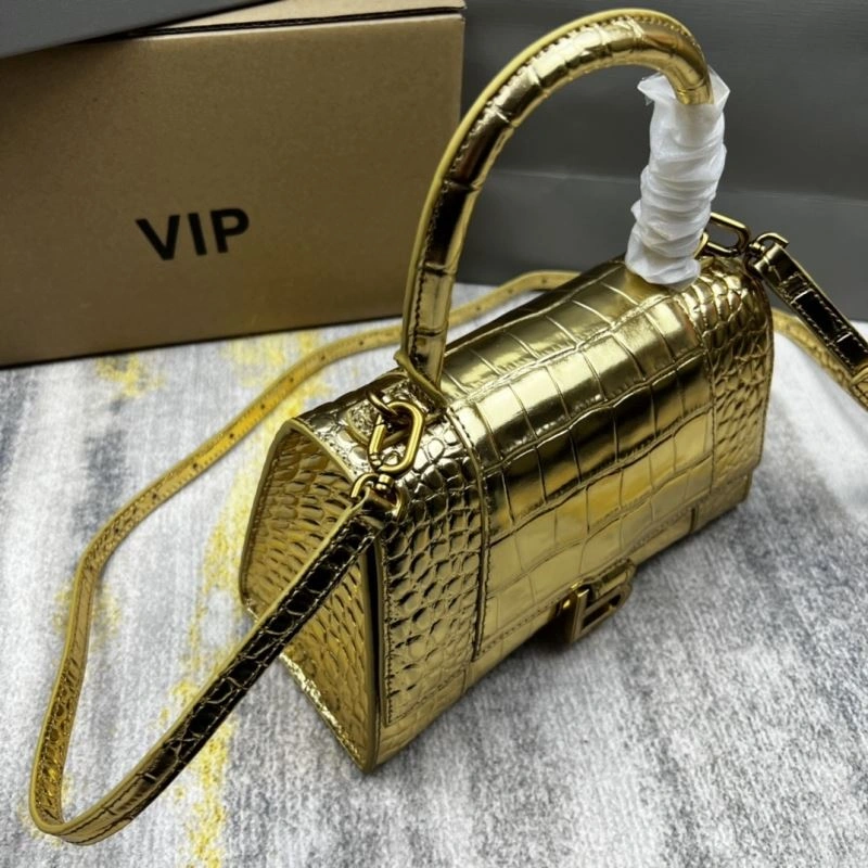 Low-cost Balenciaga Hourglass Crocodile Gold Bag - VIP Edition