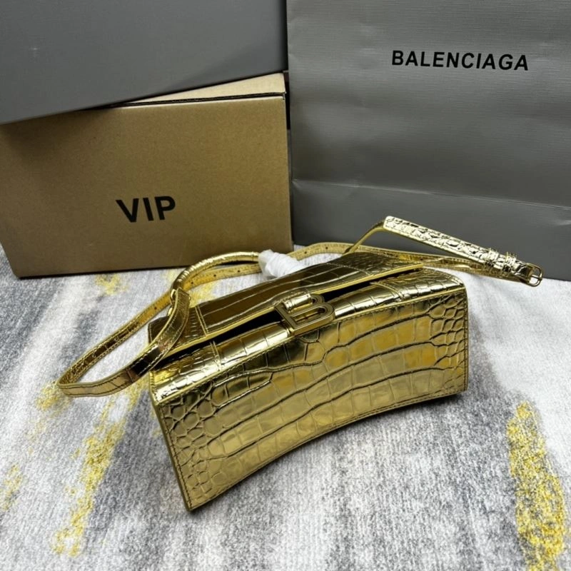 Low-cost Balenciaga Hourglass Crocodile Gold Bag - VIP Edition
