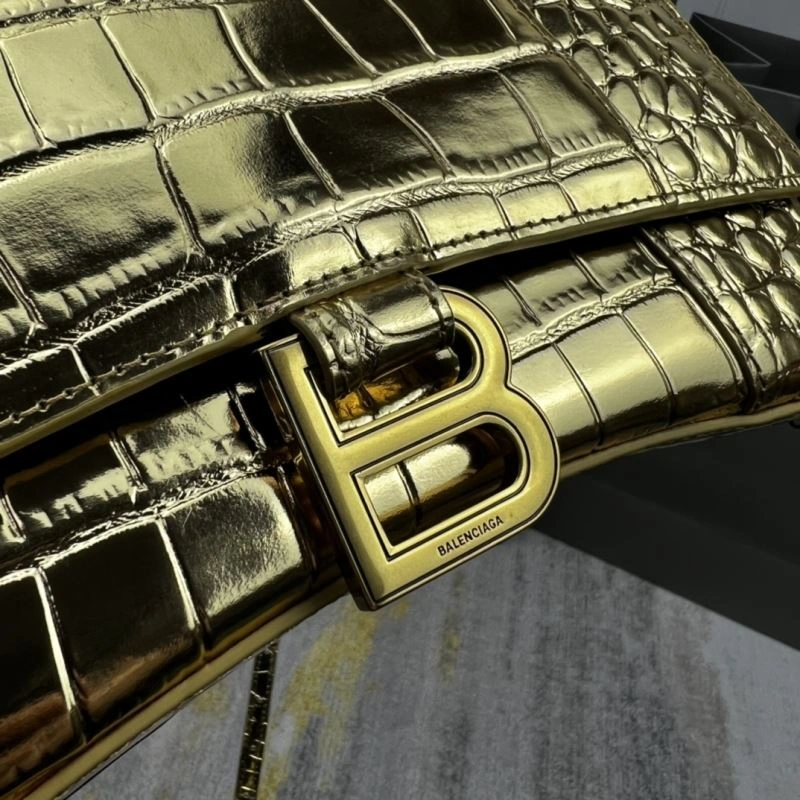 Low-cost Balenciaga Hourglass Crocodile Gold Bag - VIP Edition