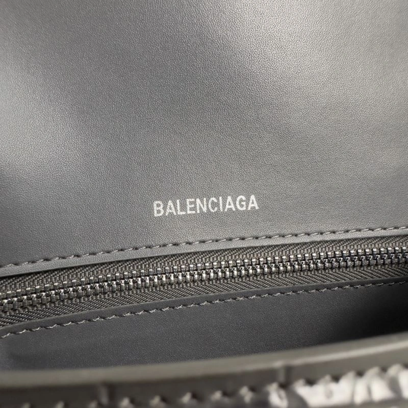 Legit Balenciaga Hourglass Crocodile Pattern Bag - Carbon Gray S Size