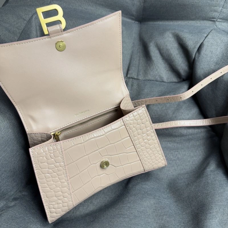 Budget-friendly Balenciaga Hourglass Crocodile Pattern Bag with Gold Buckle