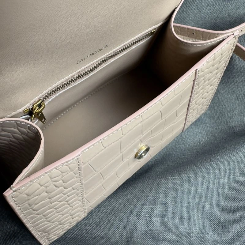 Budget-friendly Balenciaga Hourglass Crocodile Pattern Bag with Gold Buckle