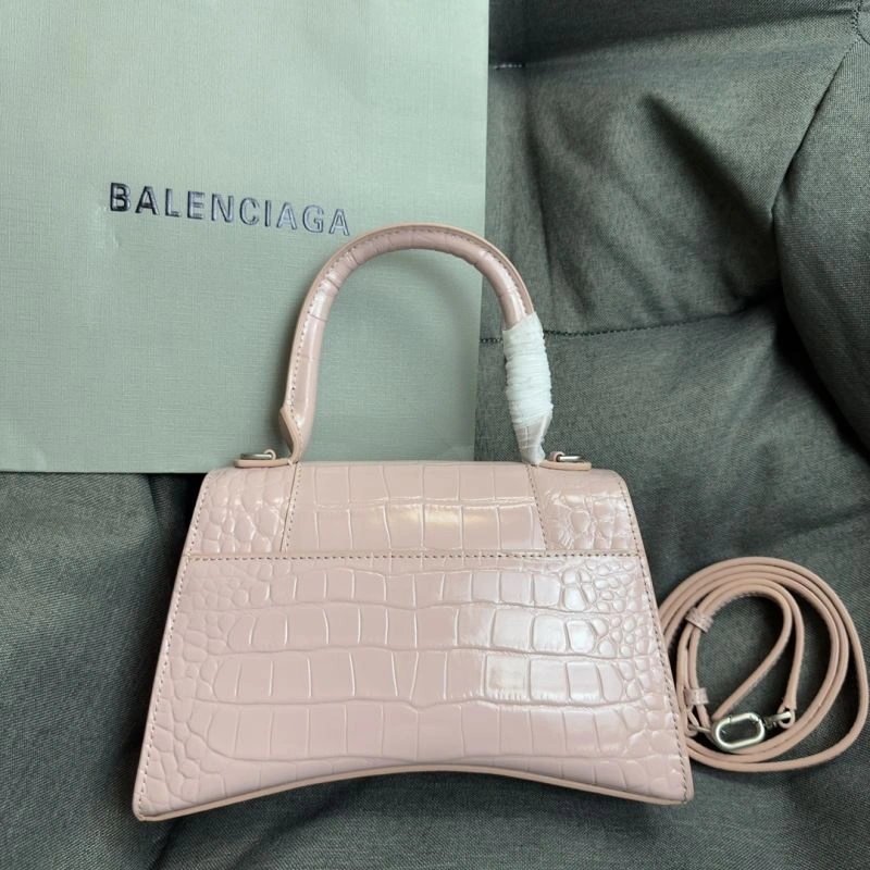 1:1 copy Balenciaga Hourglass Crocodile Pattern Bag with Silver Buckle