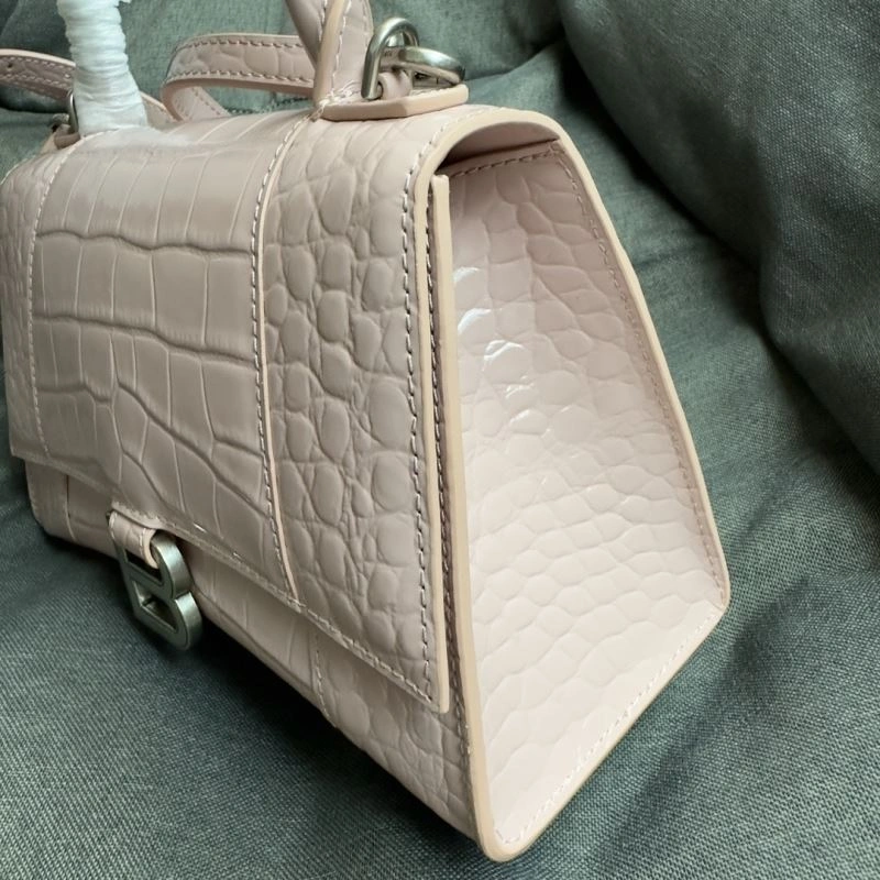 1:1 copy Balenciaga Hourglass Crocodile Pattern Bag with Silver Buckle