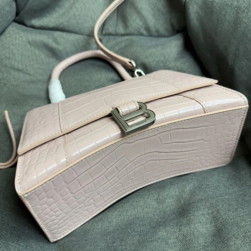 1:1 copy Balenciaga Hourglass Crocodile Pattern Bag with Silver Buckle