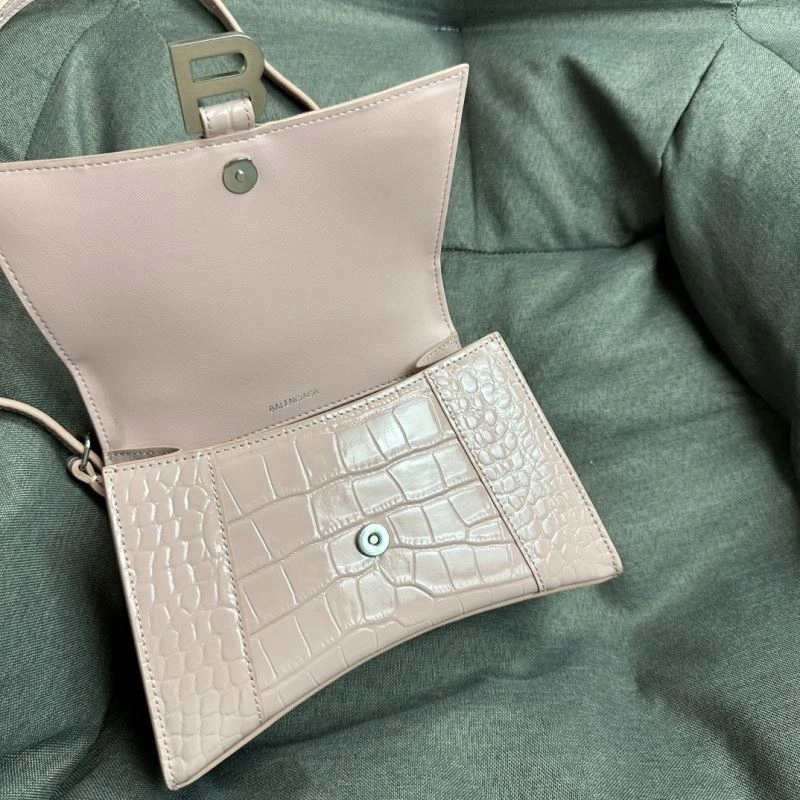 1:1 copy Balenciaga Hourglass Crocodile Pattern Bag with Silver Buckle