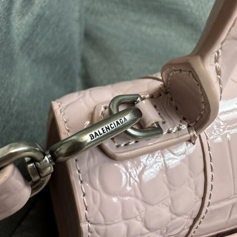 1:1 copy Balenciaga Hourglass Crocodile Pattern Bag with Silver Buckle